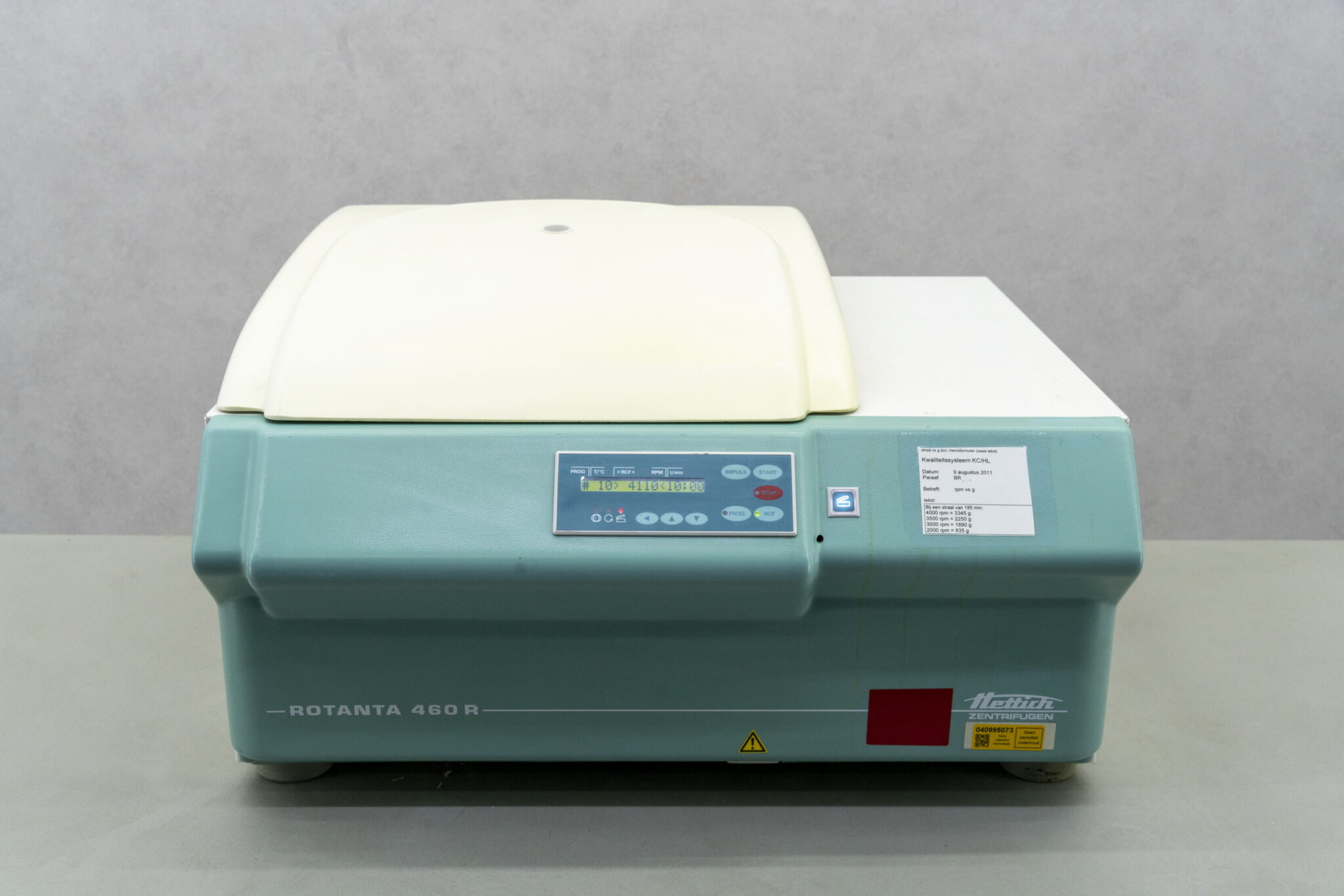 Hettich Rotanta 460R refrigerated benchtop centrifuge - Gemini BV