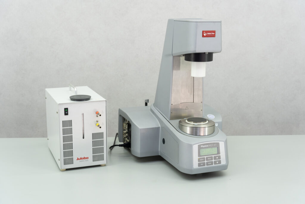 Anton Paar Physica MCR 301 Rheometer and Julabo AWC100 air-to-water ...