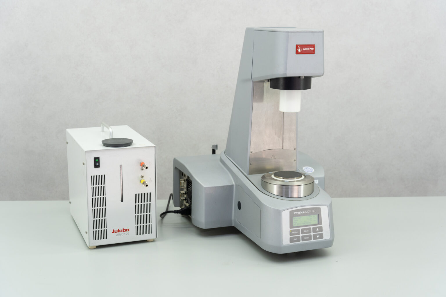 Anton Paar Physica MCR 301 Rheometer and Julabo AWC100 air-to-water ...